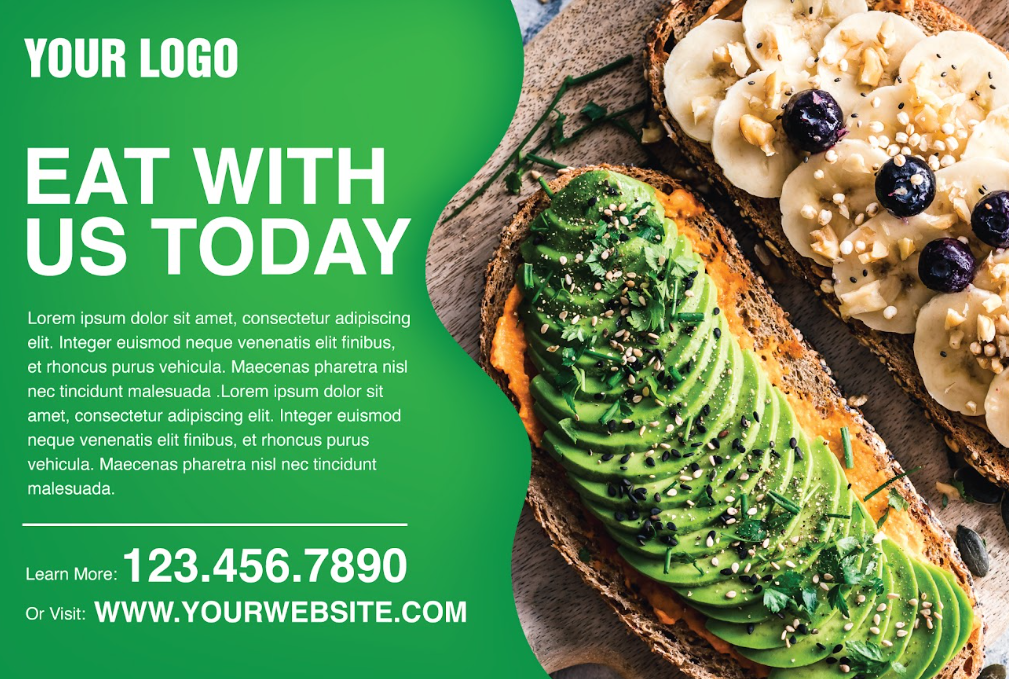 Restaurant Direct Mail Template - Eat With Us | Printing.com