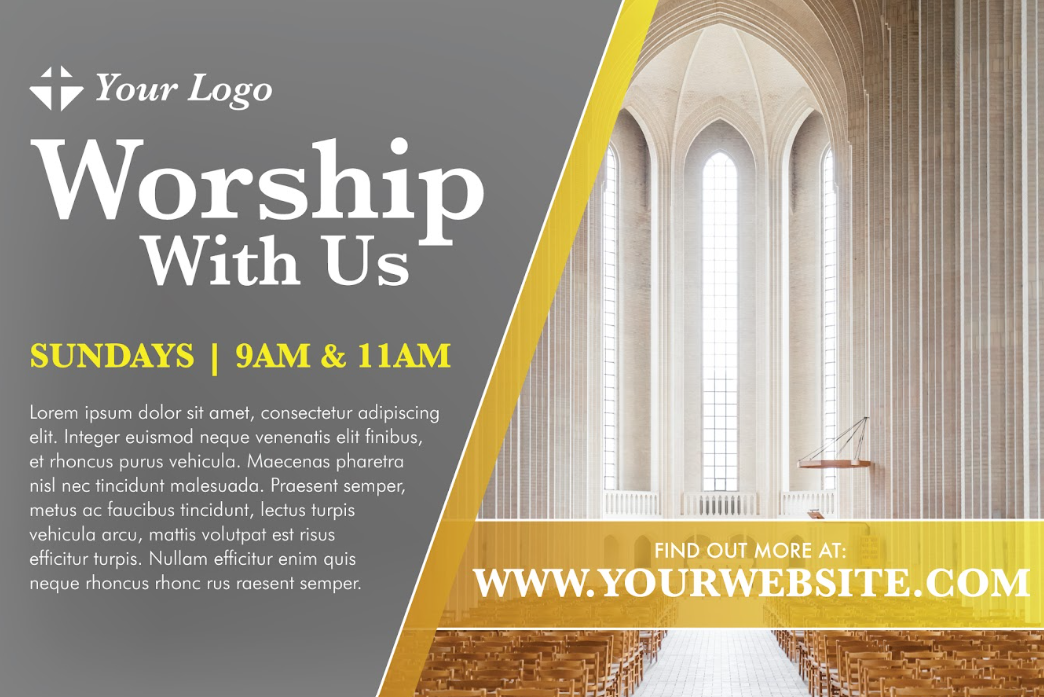 Church Direct Mail Template - Worship With Us | Printing.com
