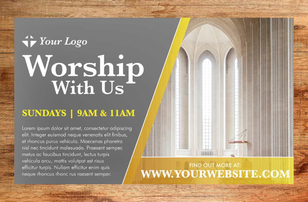 Church Direct Mail Template - Worship With Us | Printing.com
