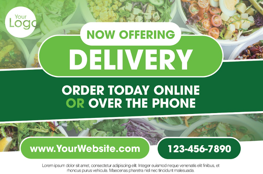 Restaurant Direct Mail Template - Now Offering Delivery - Printing.com